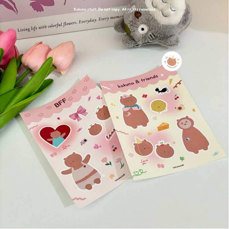 Jual Sticker Pack Beruang Lucu Aesthetic Sticker Journaling Stiker ...