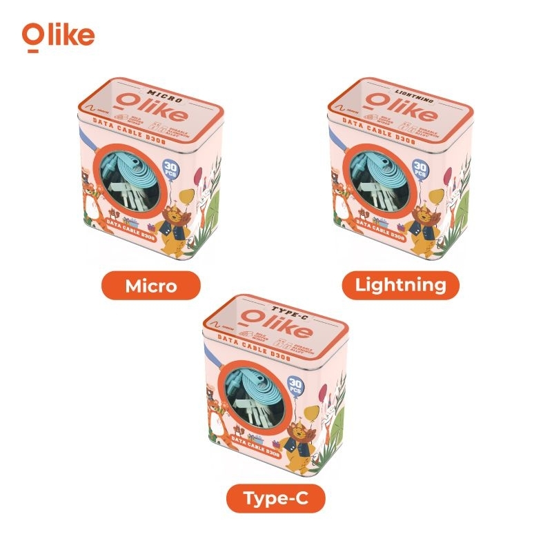 Jual ( 1 Kaleng 30pcs ) Olike D308 Kabel Data Olike Micro USB D308M ...