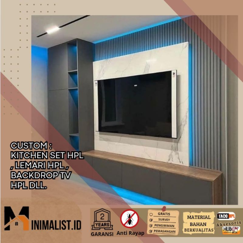 Jual BACKDROP TV MURAH || BACKDROP TV CUSTOM || BACKDROP TV HPL ...