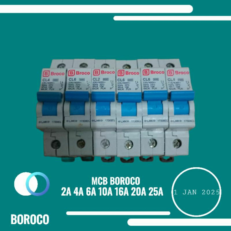 Jual MCB BOROCO PLN 1P 2A 4A 6A 10A 16A 20A | Shopee Indonesia