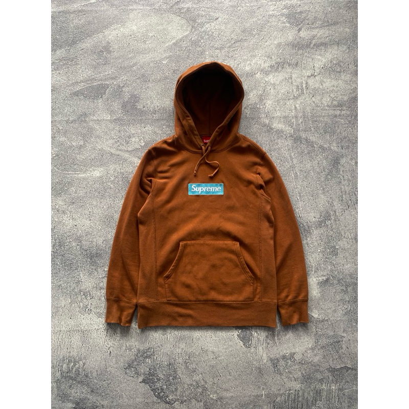 Jual hoodie supreme logo box brown | Shopee Indonesia