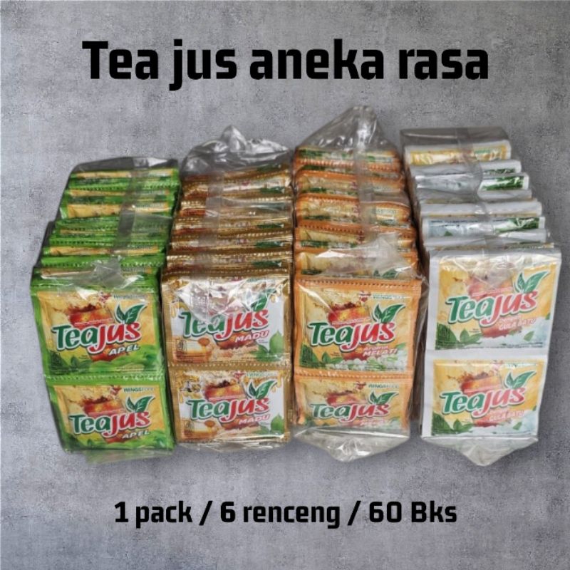 Jual Tea Jus 1 pack 6 renteng isi 60 sachet Tea Jus Gula Batu Tea Jus ...