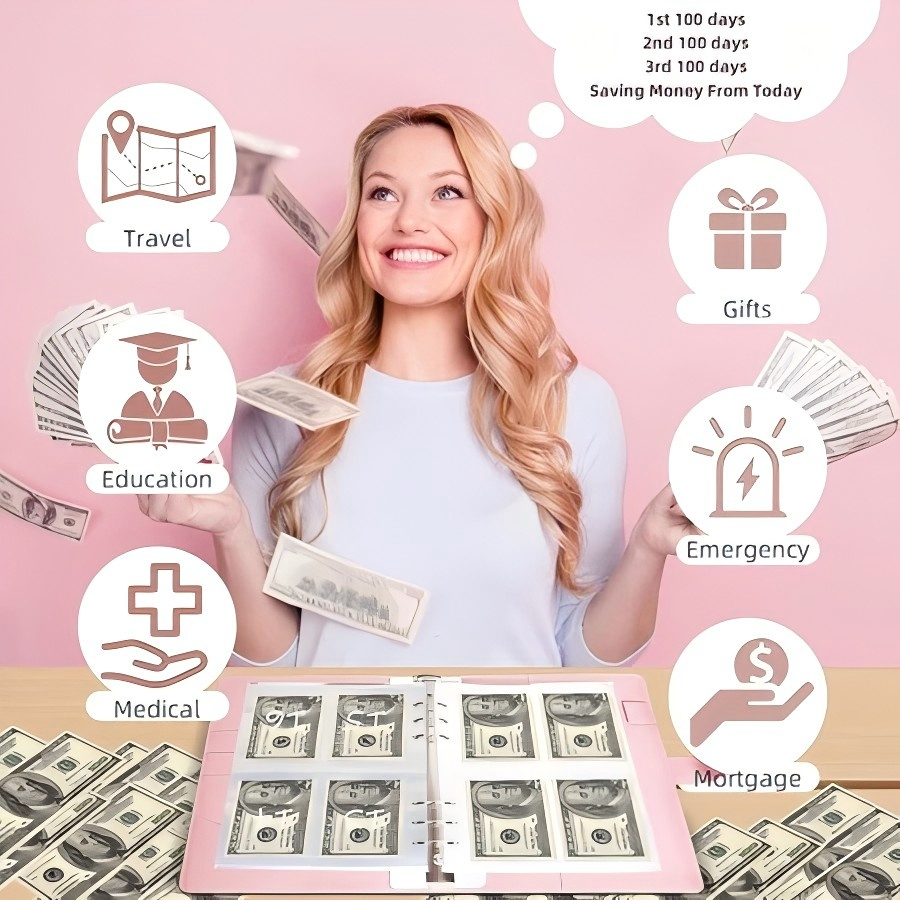 Jual 100 Day Couple Challenge Savings Book Loose leaf Savings Book ...