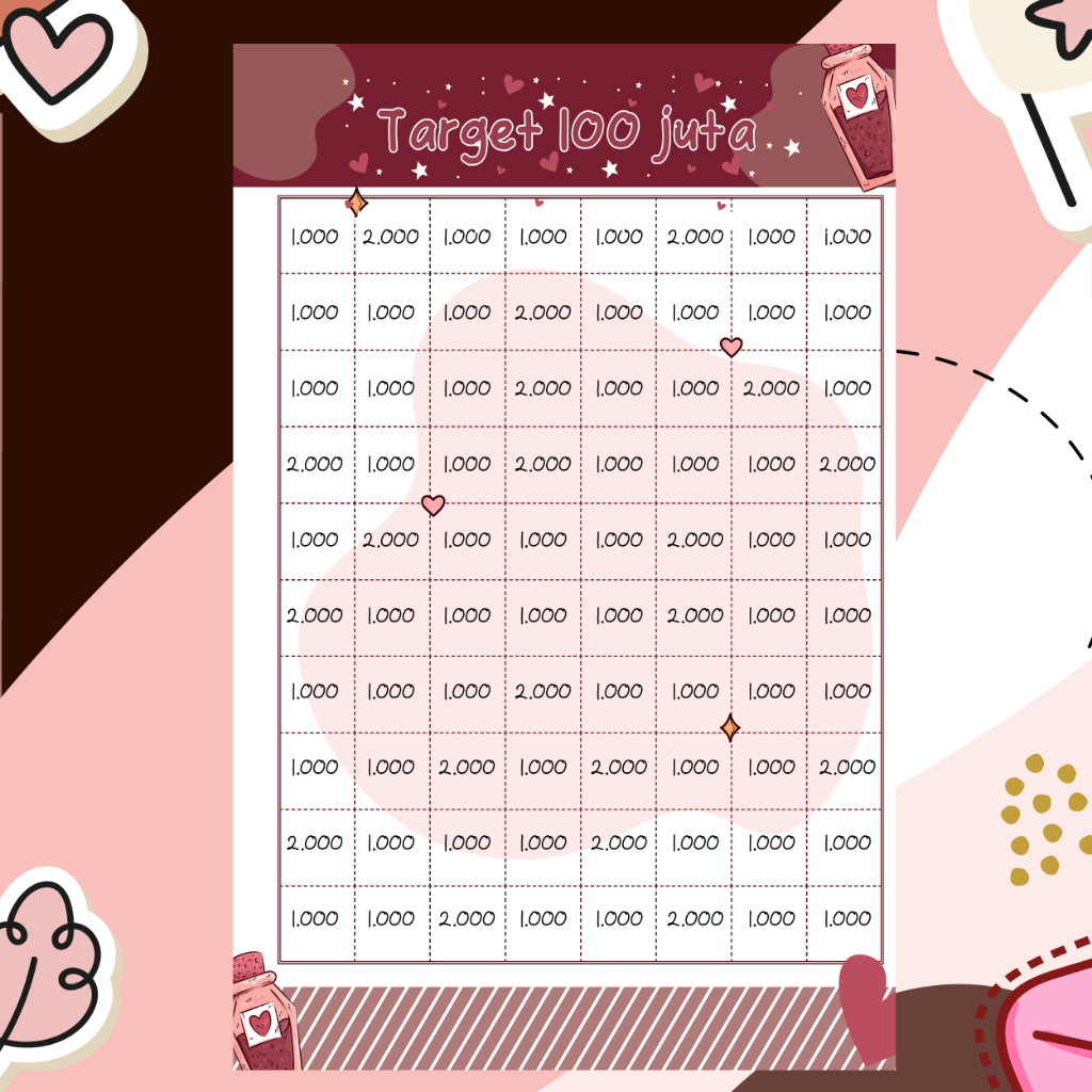 Jual Custom tabungan target loose leaf isi binder | Shopee Indonesia