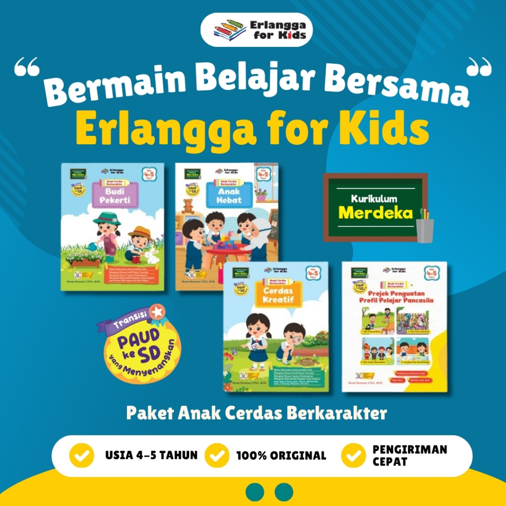 Jual [Erlangga] Buku Paket TK/PAUD: Anak Cerdas Berkarakter Usia 4 - 5 ...