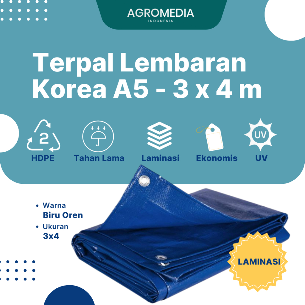 Jual Terpal Korea A5 Murah HDPE Tebal 3x4 meter Terpal A5 Korea ...