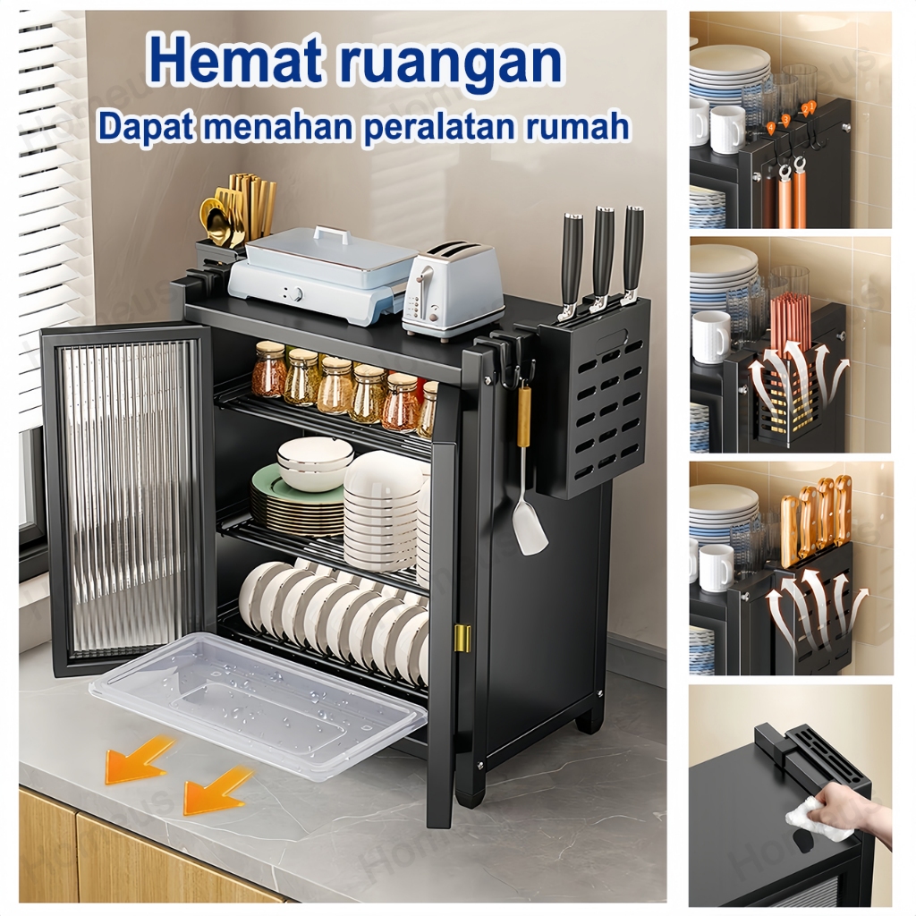 Jual Homeus Rak Piring Tertutup Lemari Rak Cuci Piring Rak Piring ...