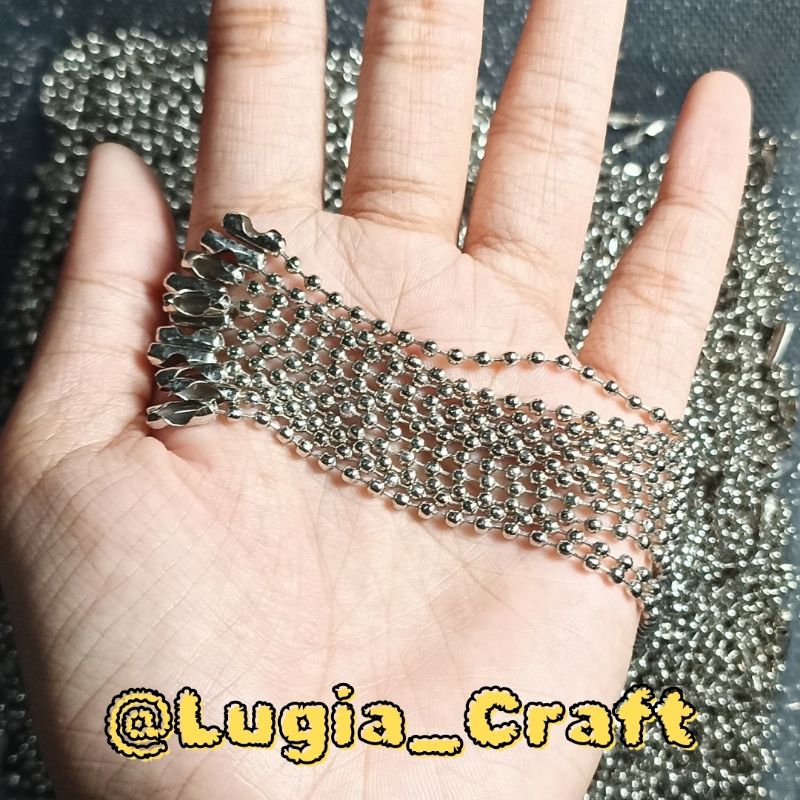 Jual (12 pcs) Ball Chain Rantai Biji Merica Kecil Gantungan Rantai Bola ...
