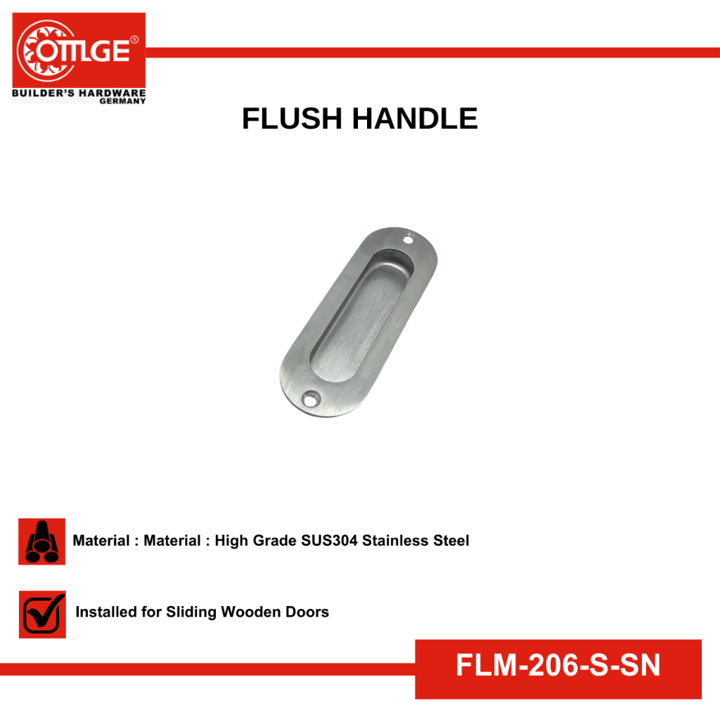 Jual Flush Handle/Handle Tanam untuk Pintu Kayu OMGE FLM-206-S-SN ...