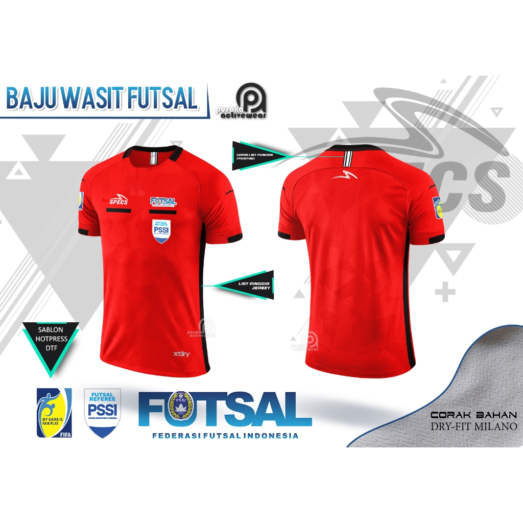 Jual Baju Wasit MODEL SPECS LIST PINGGIR - LOGO SAKU FUTSAL REFEREE ...
