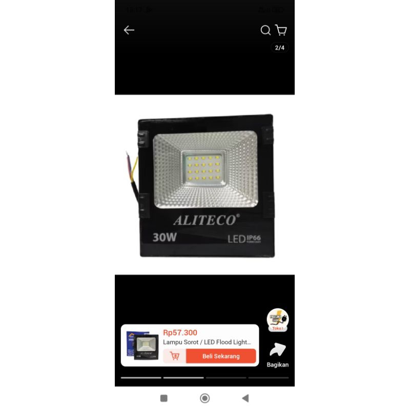 Jual kap lampu sorot/lampu tembak 30 watt ALITECO cahaya kuning | Shopee Indonesia