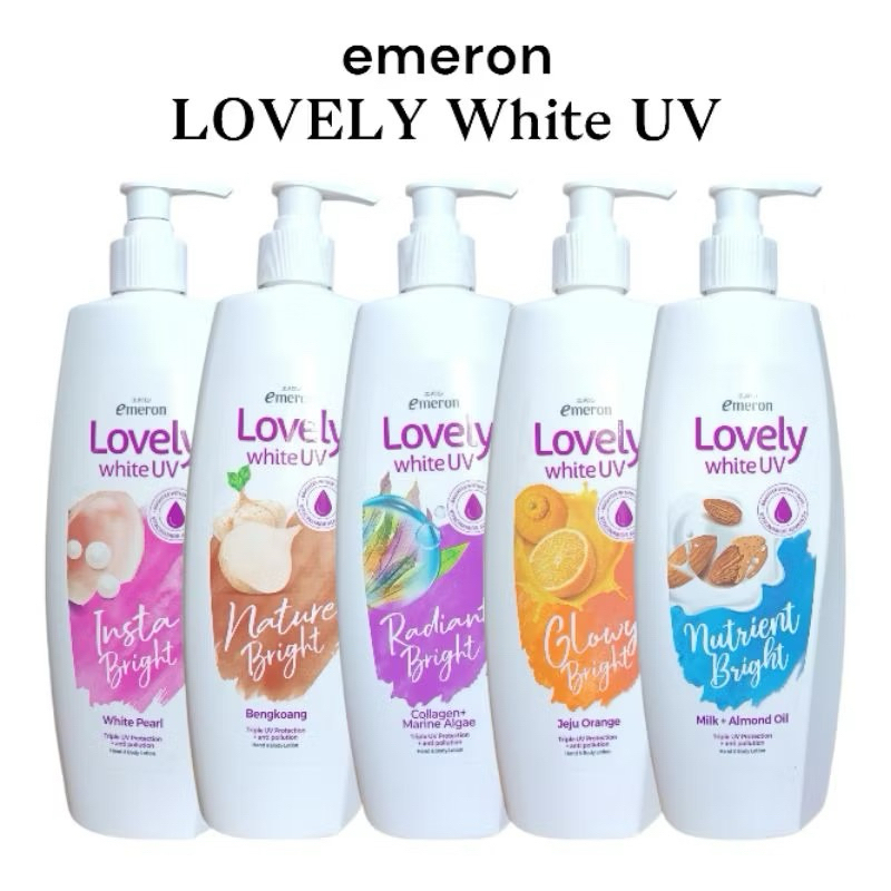 Jual EMERON Lovely White UV Hand & Body Pump Lotion 200 ml & 500 ml Semua Varian Glowy Bright ...