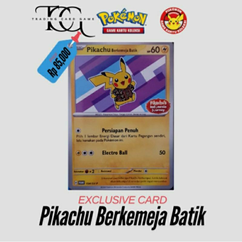 Jual Kartu Pikachu Berkemeja Batik - Pikachu's Indonesia Journey | Shopee Indonesia