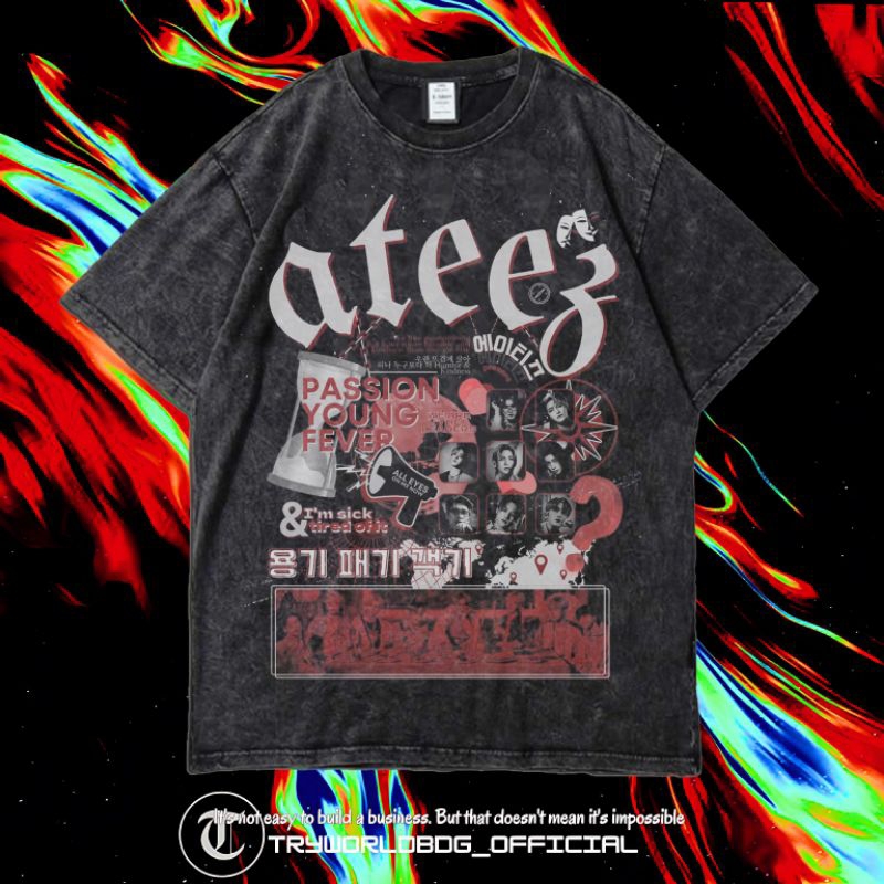 Jual KAOS OVERSIZED / KAOS WASHED / OVERSIZED T SHIRT / KAOS ATEEZ ...