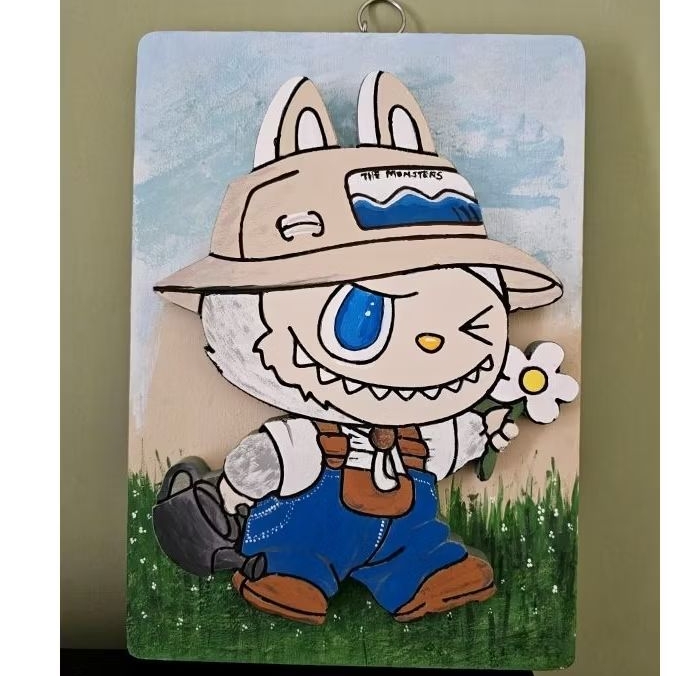 Jual labubu lukisan pajangan dekorasi wooden craft | Shopee Indonesia