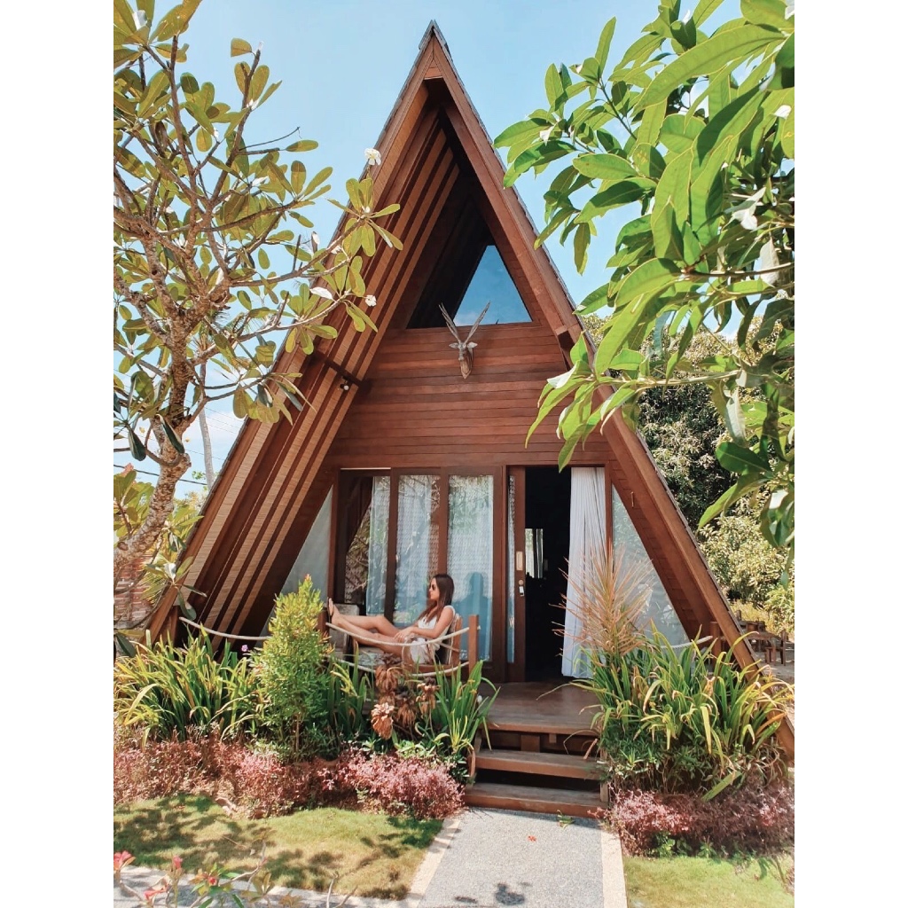 Jual rumah segitiga minimalis | cottage rumah kayu | rumah kayu jati ...