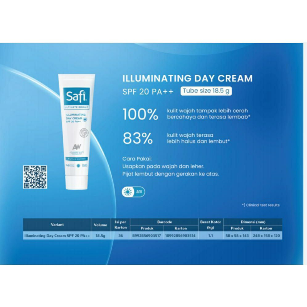Jual Safi ultimate Bright illuminating DAY cream spf20 pa++ 18.5g (tanpa dus ) | Shopee Indonesia