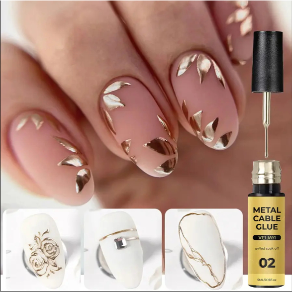 Jual LINER GEL METAL GOLD / SILVER 5Ml Line Gel Metal Nail Art Kutek Line Gel Painting Nail Line ...
