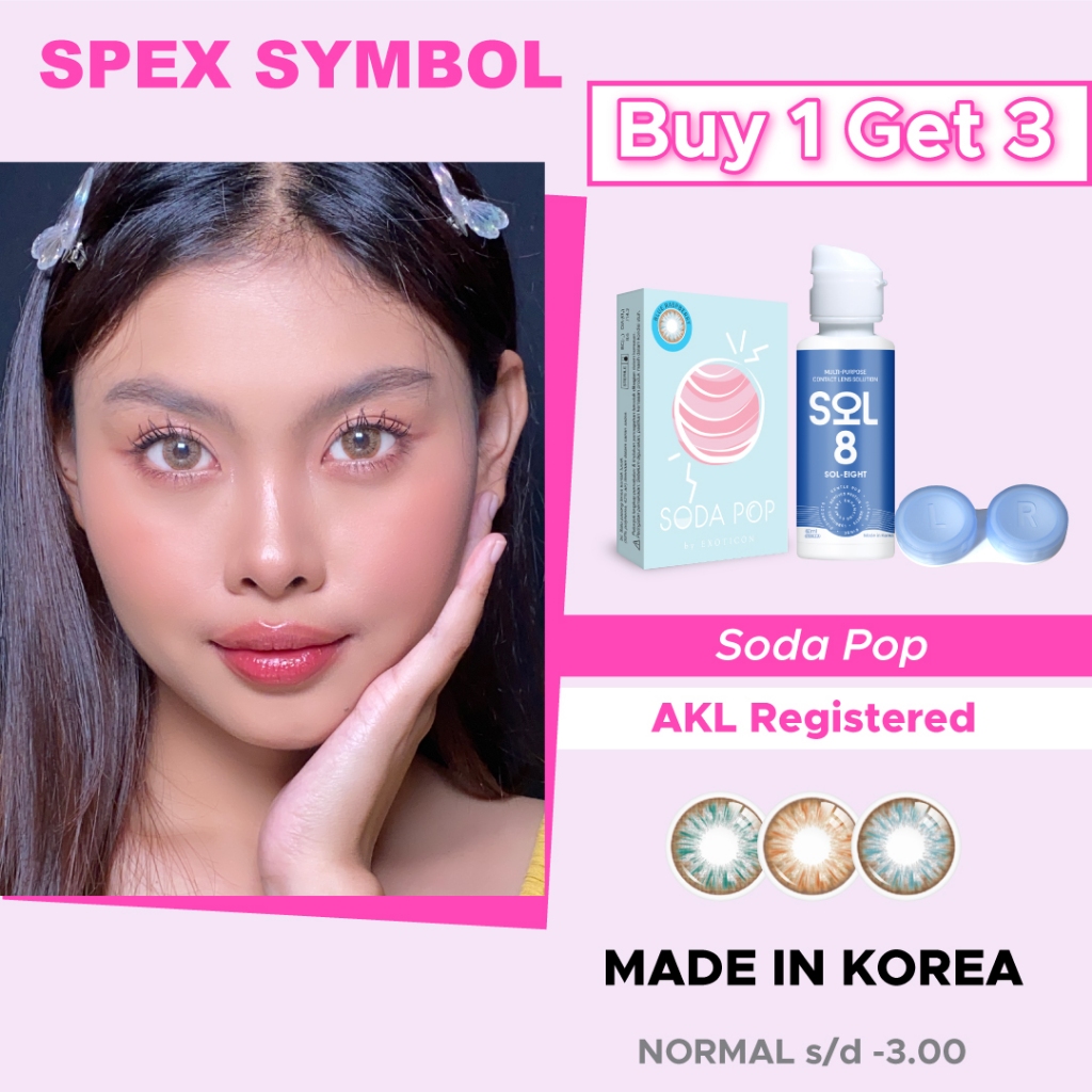 Jual BUY 1 GET 3 - Spex Symbol Softlens Soda Pop - Cola Float | Blue ...
