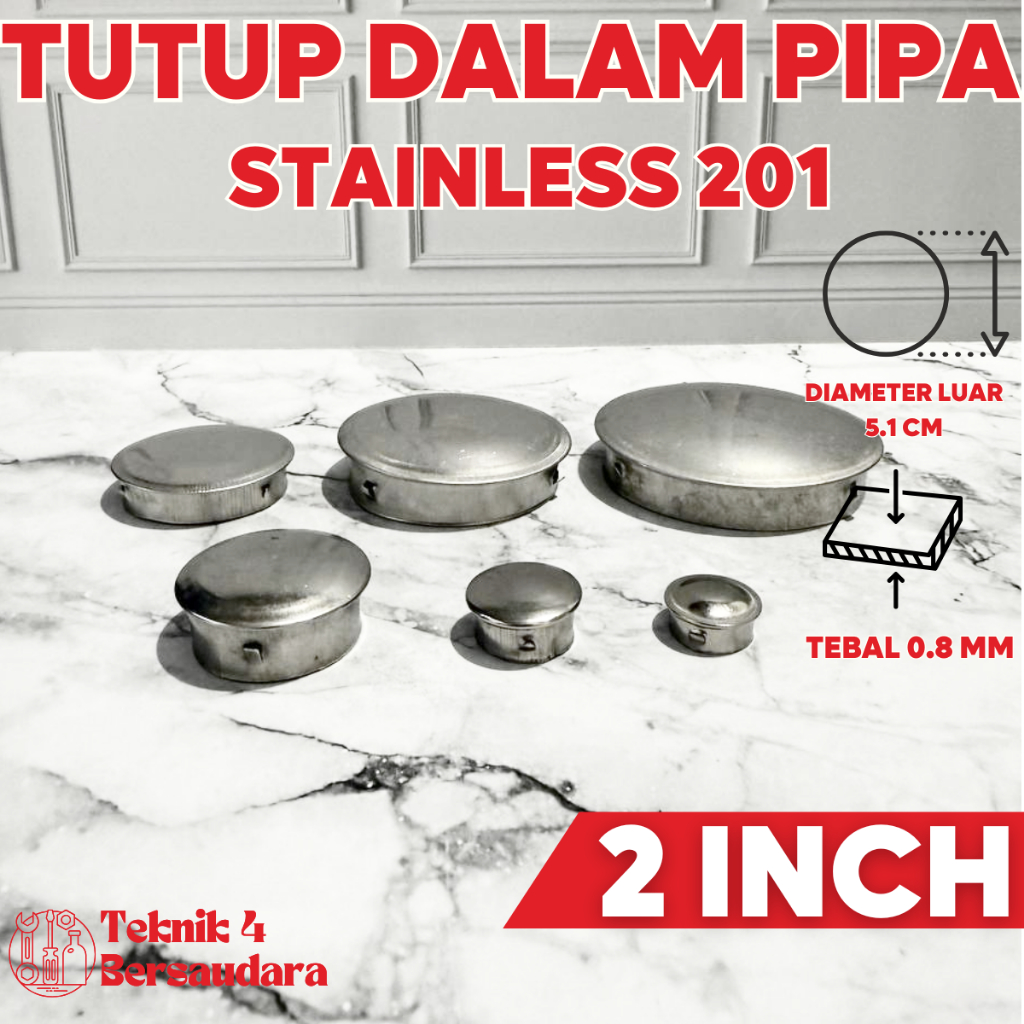 Jual Dop Tutup Dalam Pipa Stainless SUS 201 Varian 2 Inch | Shopee ...
