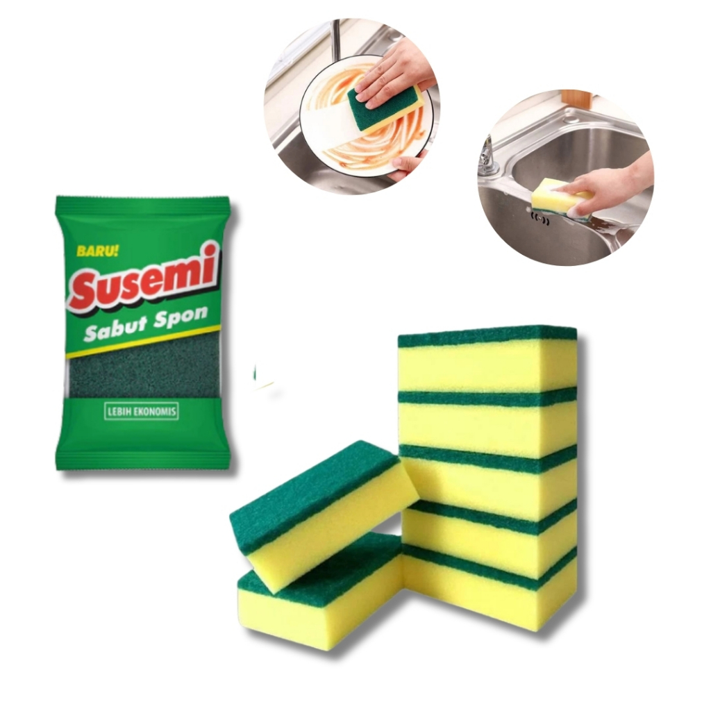 Jual Spon Cuci Piring Kuning Hijau 2 Sisi / Merk Susemi Harga per pcs ...