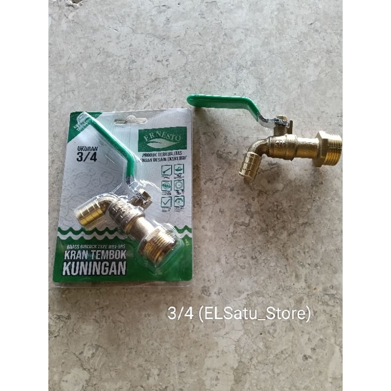 Jual Kran Air Kuningan Ukuran 3/4 inch dan 1/2 inch Merek Ernesto ...