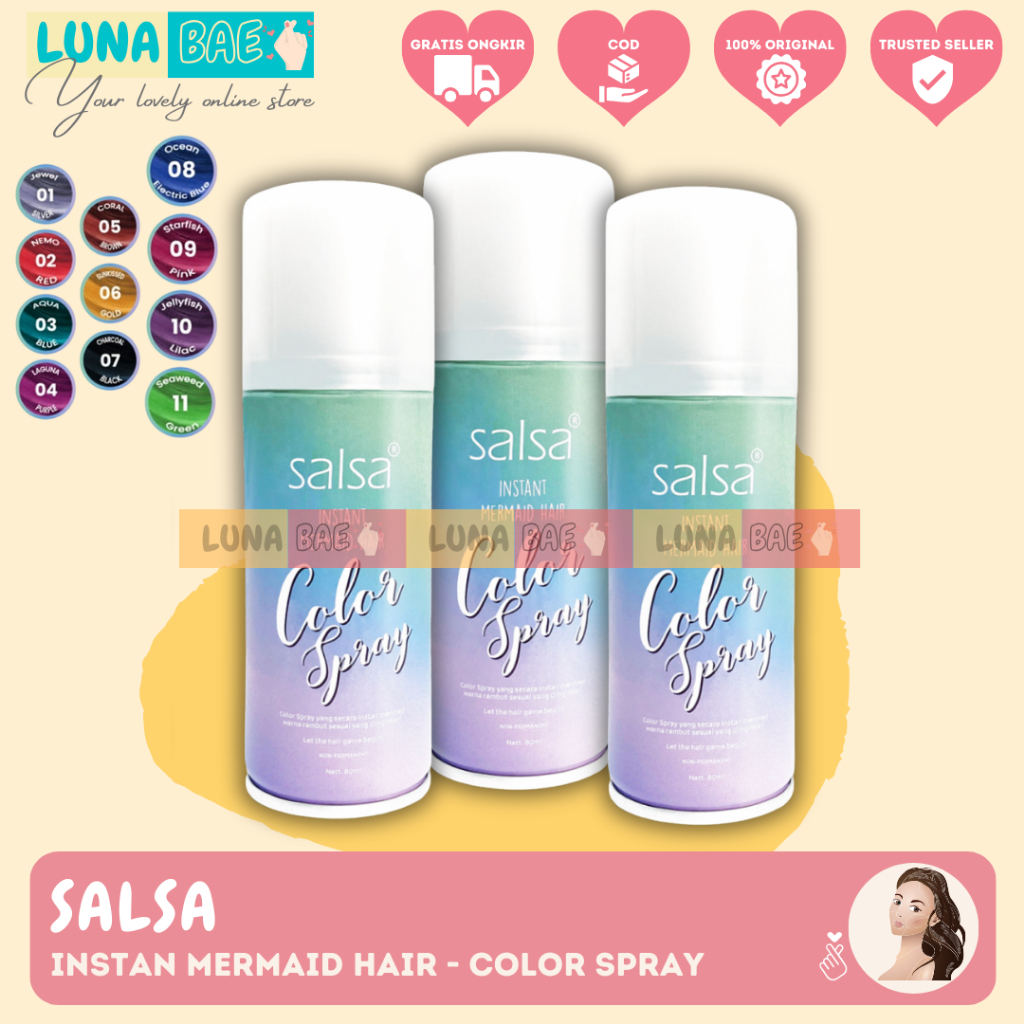 Jual SALSA Instant Mermaid Hair Color Spray - Semir Rambut Temporary ...