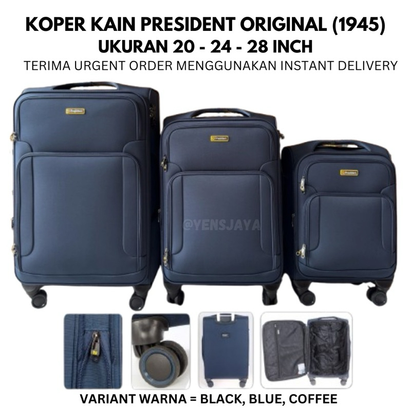 Jual KOPER PRESIDENT KAIN 20/24/28 INCH KOPER SOFTCASE - KOPER BAGASI ...