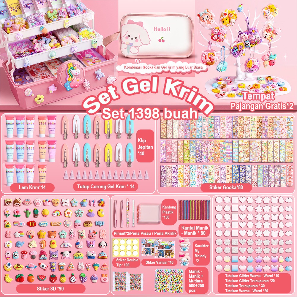 Jual Jojotoy 1004Pcs DIY Guka Set DIY Gantungan Kunci Set DIY Gooka ...