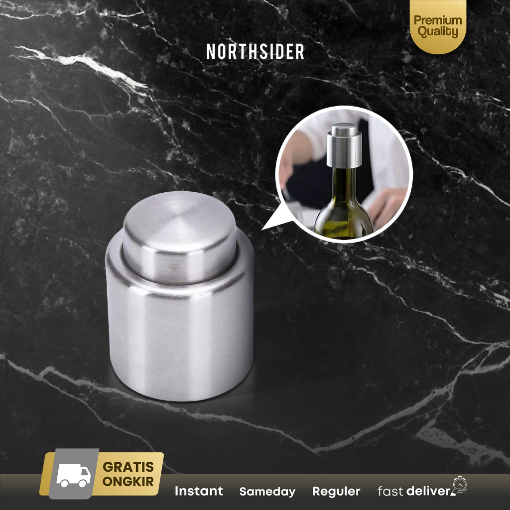 Jual Vacuum champagne wine bottle stopper tutup botol wine stainless HT ...