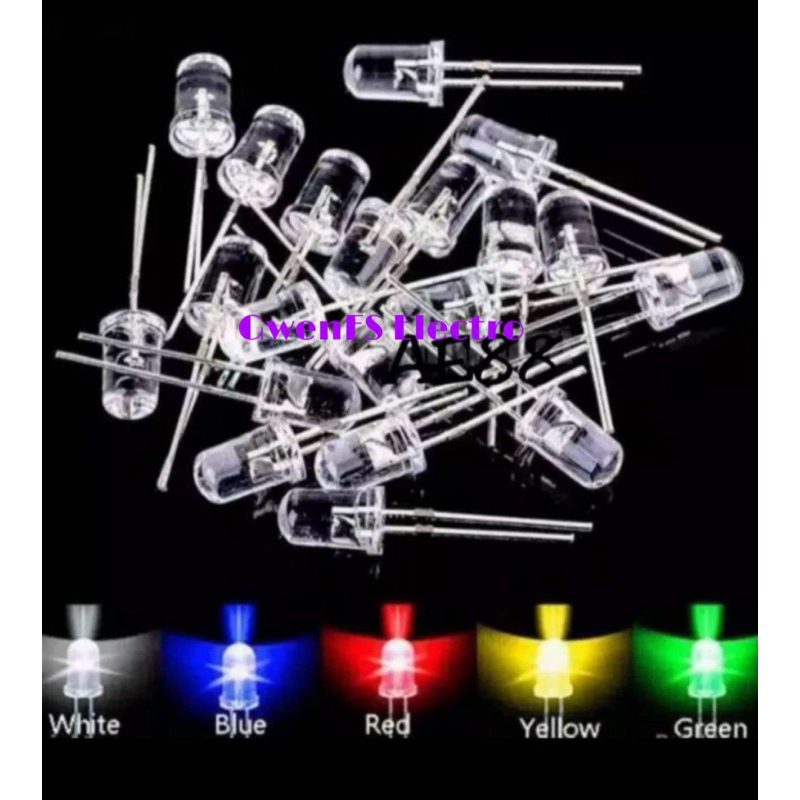 Jual PER 10 PCS Lampu LED 3mm PUTIH NYALA Biru Merah Putih Hijau Kuning ...