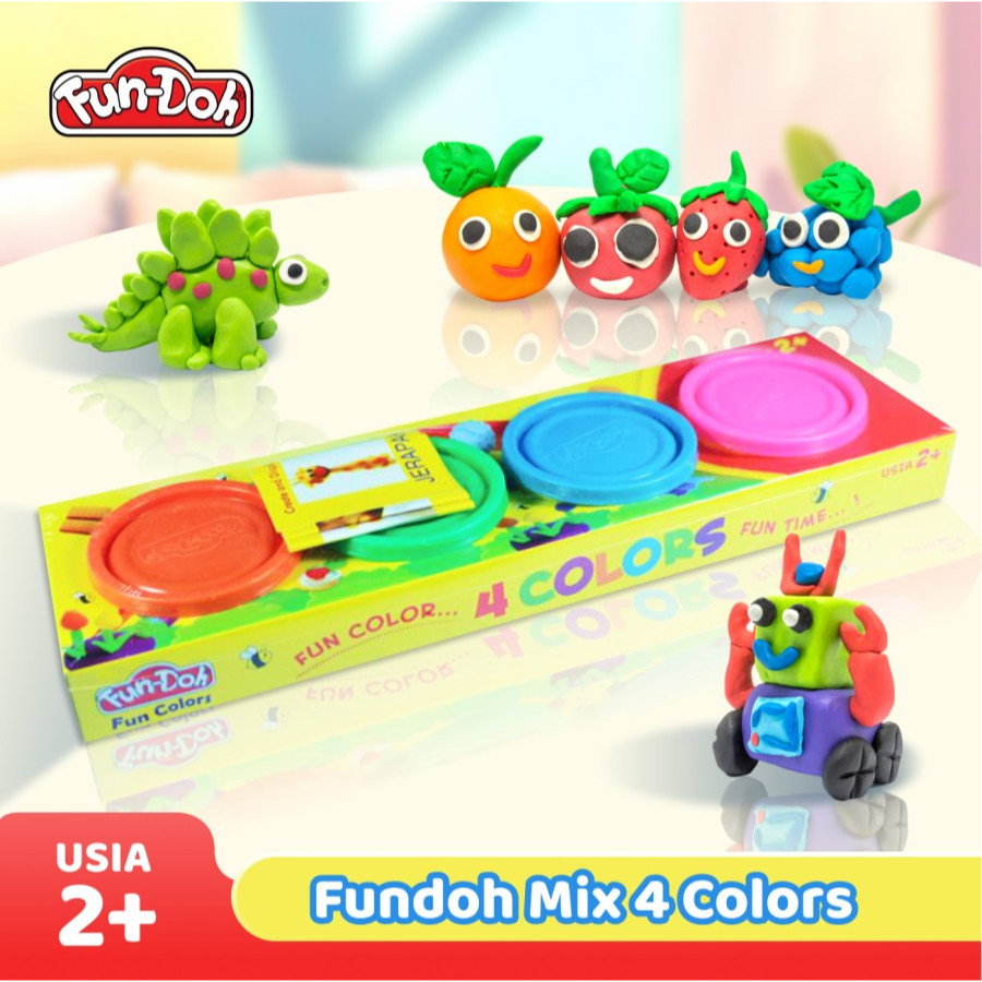 Jual Fun Doh Refill 4 Dough Lilin Mainan Anak FunDoh | Shopee Indonesia