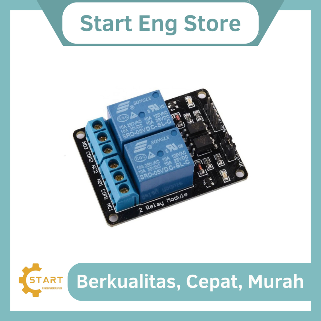 Jual Relay 5V 2 Channel Output 250VAC 30VDC 10A with Optocoupler ...