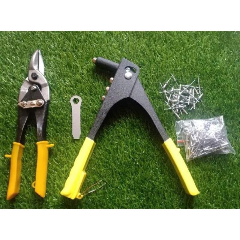 Jual Paket Gunting Hollow Tang Rivet & Paku Rivet Uk (435) 3,2mm 100Pcs ...