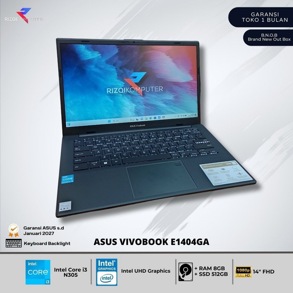 Jual Asus VivoBook GO E1404GA Intel Core i3-N305 Ram 8GB SSD 512GB gsk ...