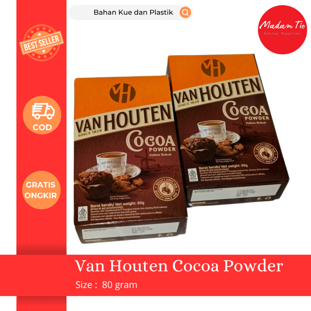 Jual Van Houten Cocoa Powder 80gram 1pcs | Shopee Indonesia