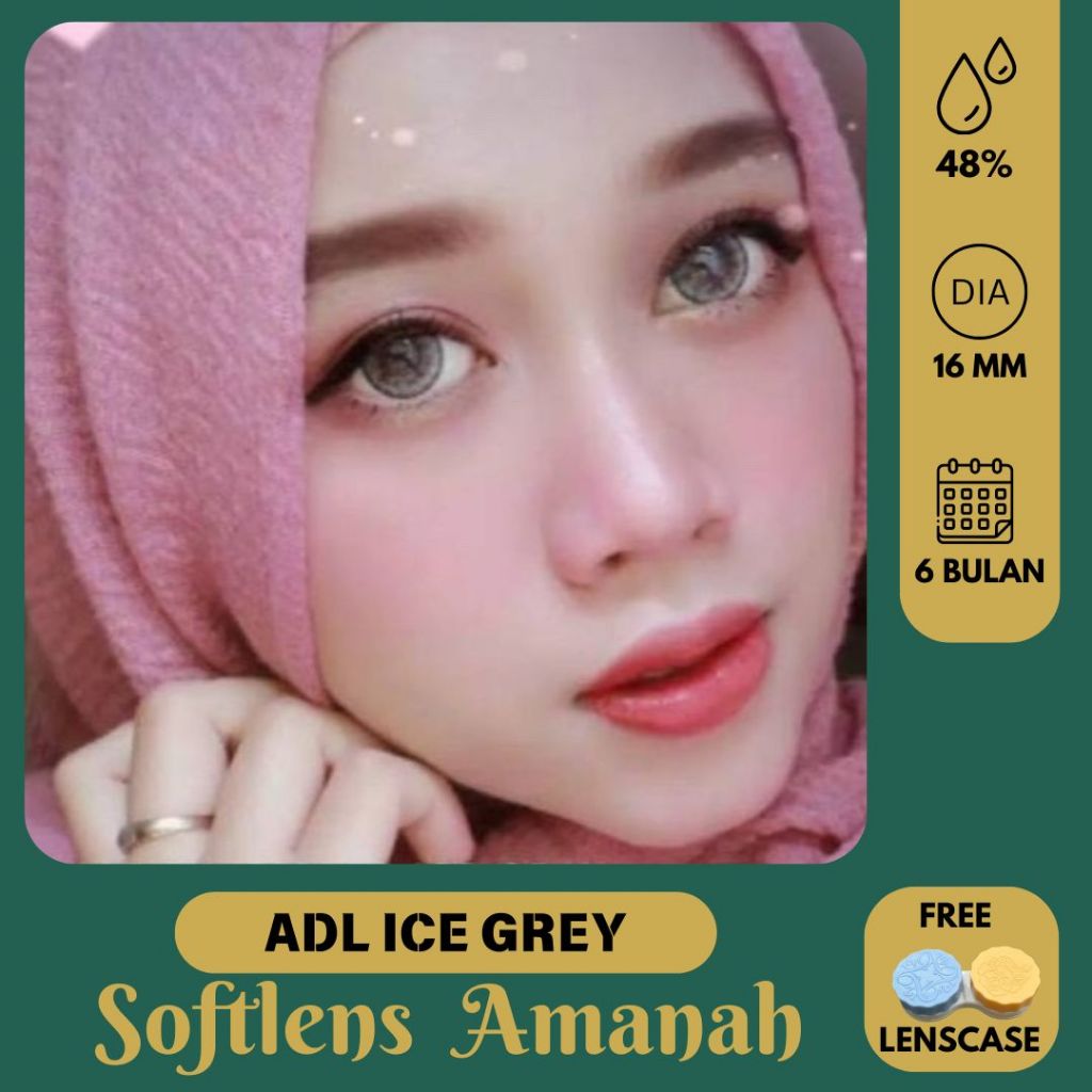 Jual Softlens ADL ICE GREY 16MM BIG EYES / Softlens Amanah / Softlen ...