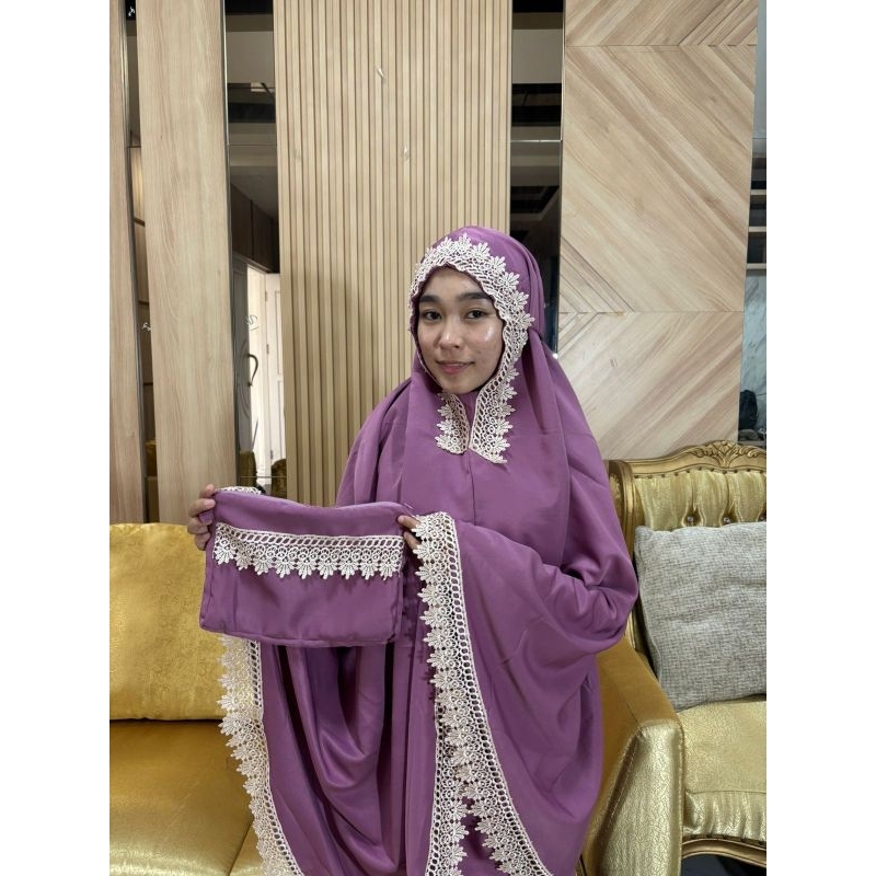 Jual Mukena premium bahan katun dior renda mewah | Shopee Indonesia