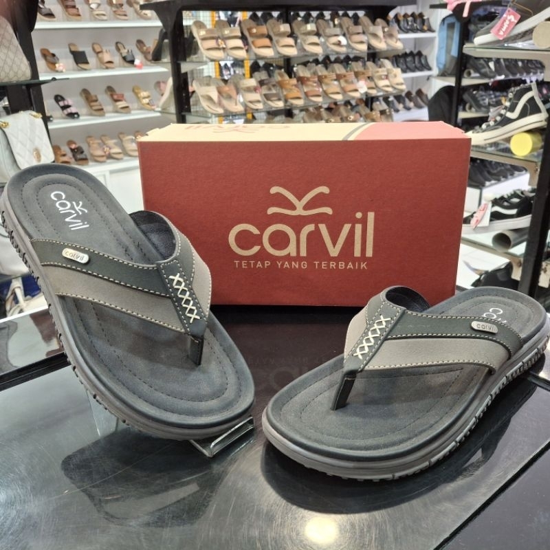 Jual CARVIL Sandal Pria | Renardo 01 M | Black | Shopee Indonesia