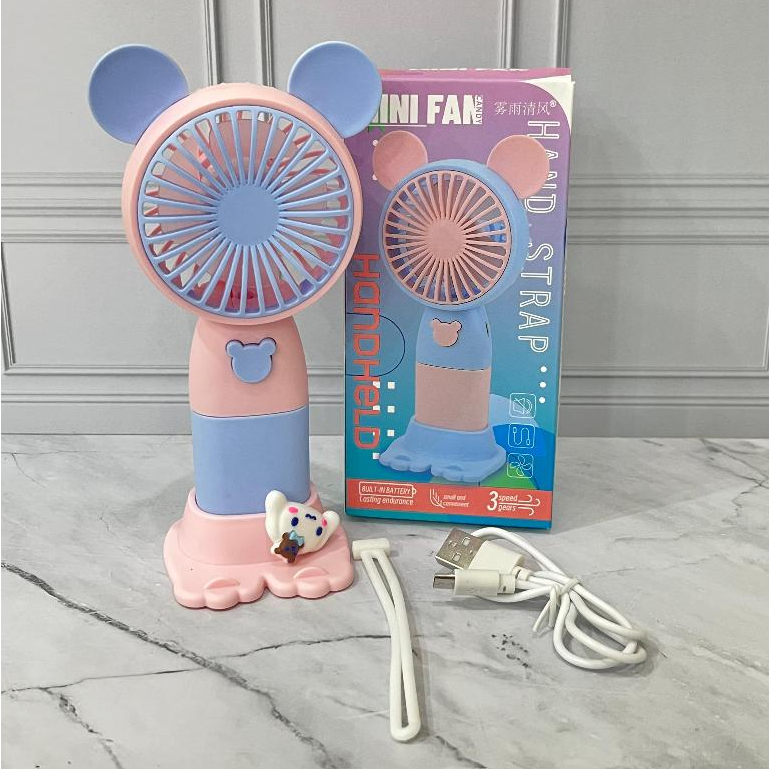 Jual Kipas Angin Mini Portable Karakter Lucu USB Rechargeable / Kipas ...