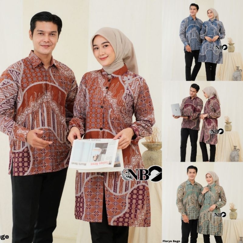 Jual Tunik Batik Couple Batik Couple Modern Set Pakaian Couple Batik Seragam Baju Batik Couple ...