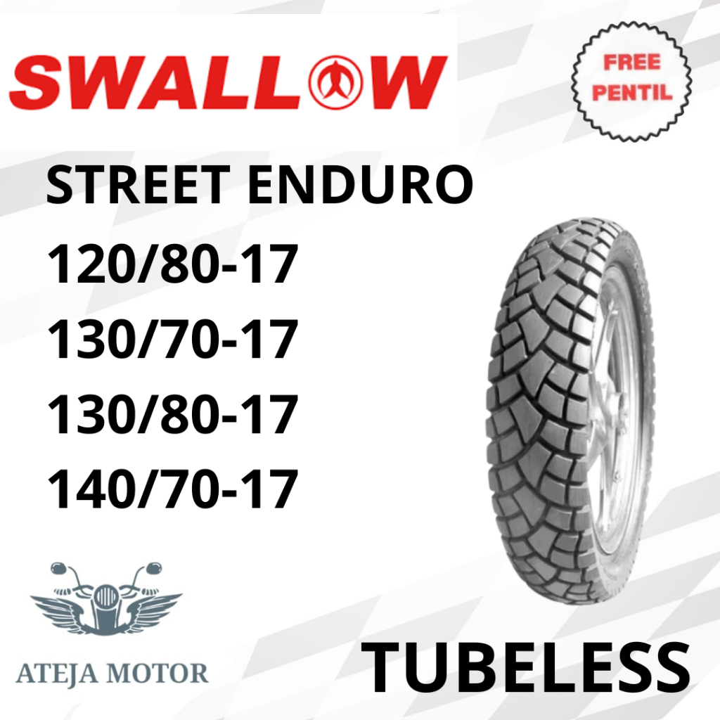 Jual SWALLOW Street Enduro 120/80 130/80 130/70 Ring 17 Tubeless Ban Motor Ring 17 Ban Motor ...