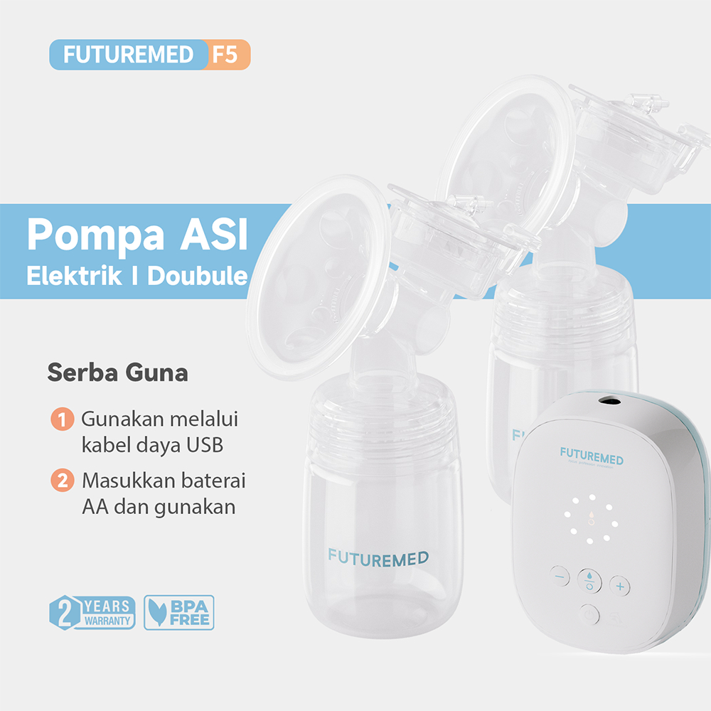Jual FUTUREMED Painless Rechargeable Double Electric Breast Pump/Pompa ASI listrik ganda dengan ...