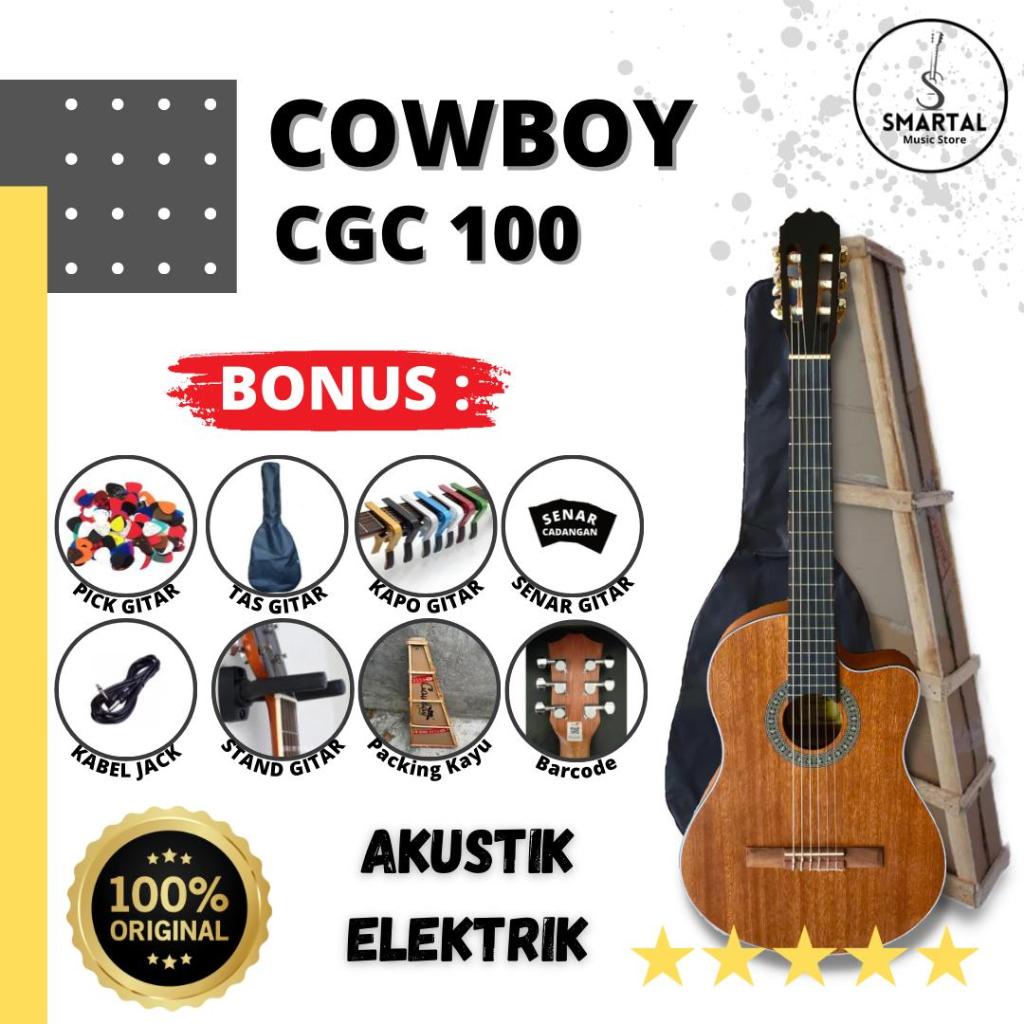 Jual Gitar Akustik Elektrik Cowboy CGC 100 NA NS ORIGINAL Equaliser Tuner Cowboy Classic Nylon ...