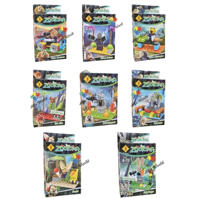 Jual Mainan Anak Zootopia Character 8 Series Block Brick DIY Bongkar ...