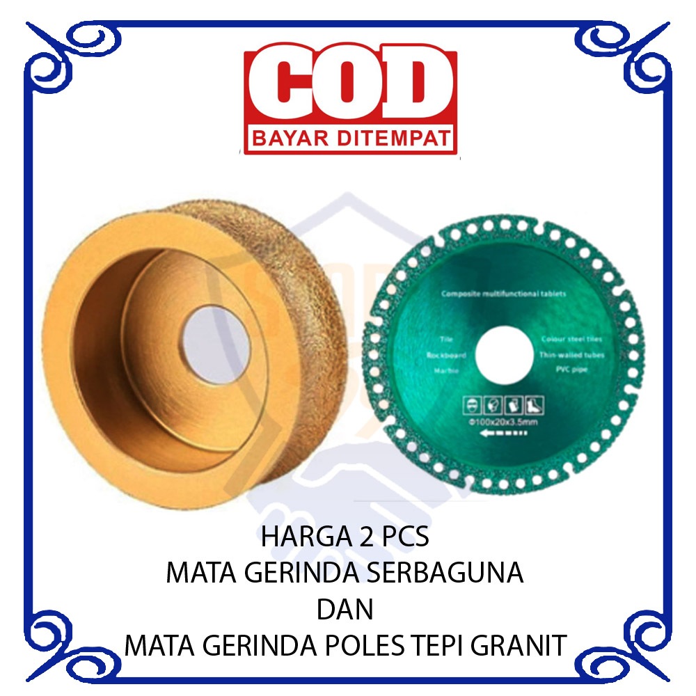Jual paket 2pcs mata gerinda penggosok sudut bevel granit pingul pisau ...