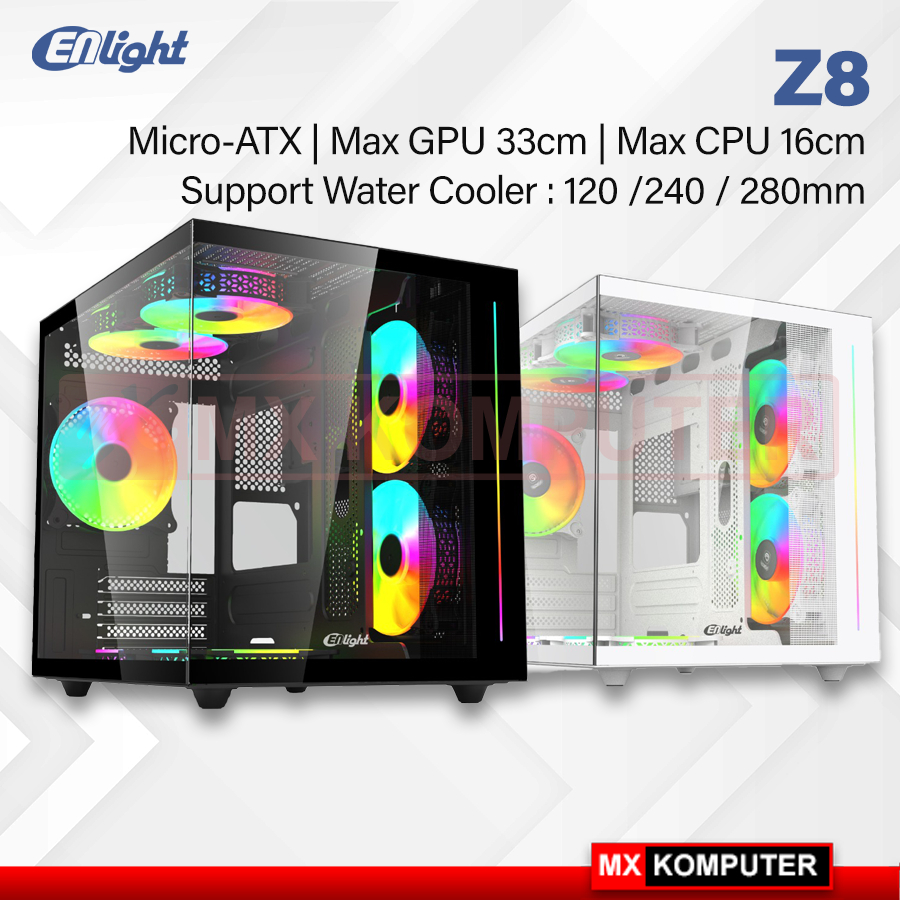 Jual Casing ENLIGHT Z8 PC Case Tampered Glass M-ATX Support ...