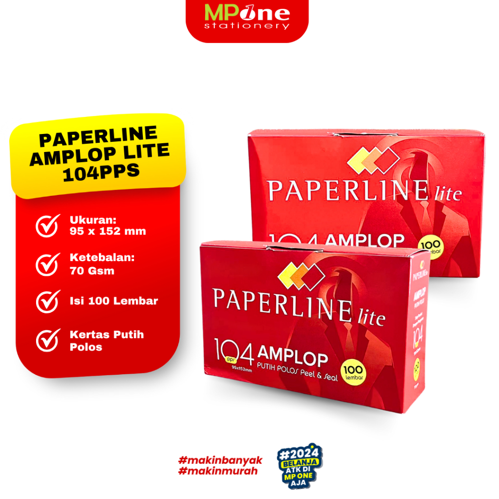 Jual (1 KOTAK) Paperline Amplop 104 PPS Lite / Amplop Putih Polos ...