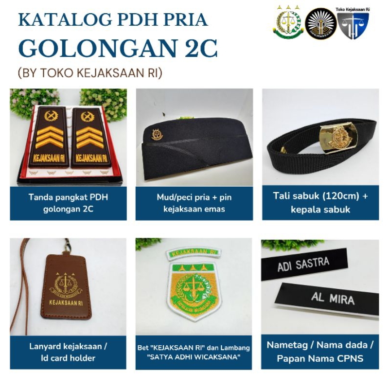 Jual TOKO KEJAKSAAN RI - GOL 2C PAKET TANPA KAIN ATRIBUT PDH PDUK PDUB ...