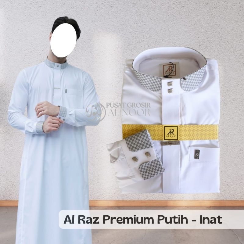 Jual Jubah Saudi | Gamis Pria | Al Raz Kombinas Putih Model Inat ...